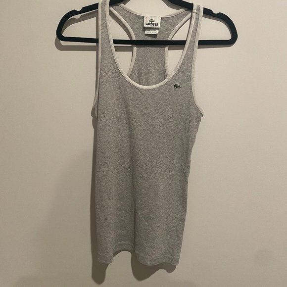 Lacoste | Tops | Lacoste Grey Ribbed Tank | Poshmark